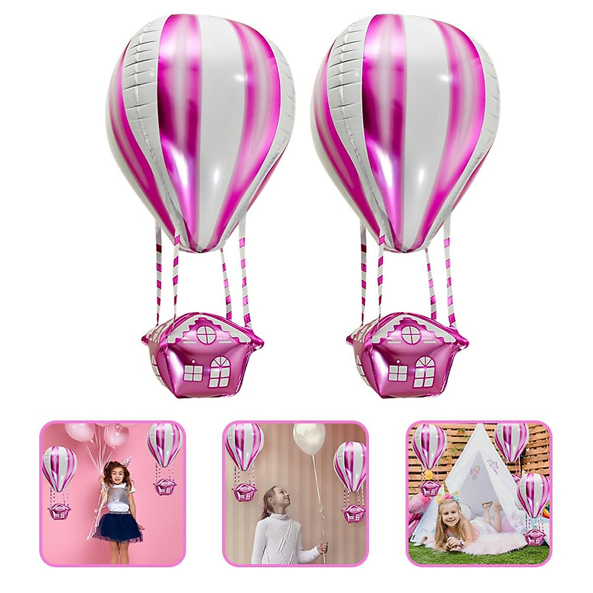 Zerodeko 10pcs Hot Air Balloon Helium Balloon Decorative Balloon Airplane Balloon Happy Birthday Decorations for Boys Helium Foil Balloons Metal Baby Aluminum Film Birthday Party Supplies