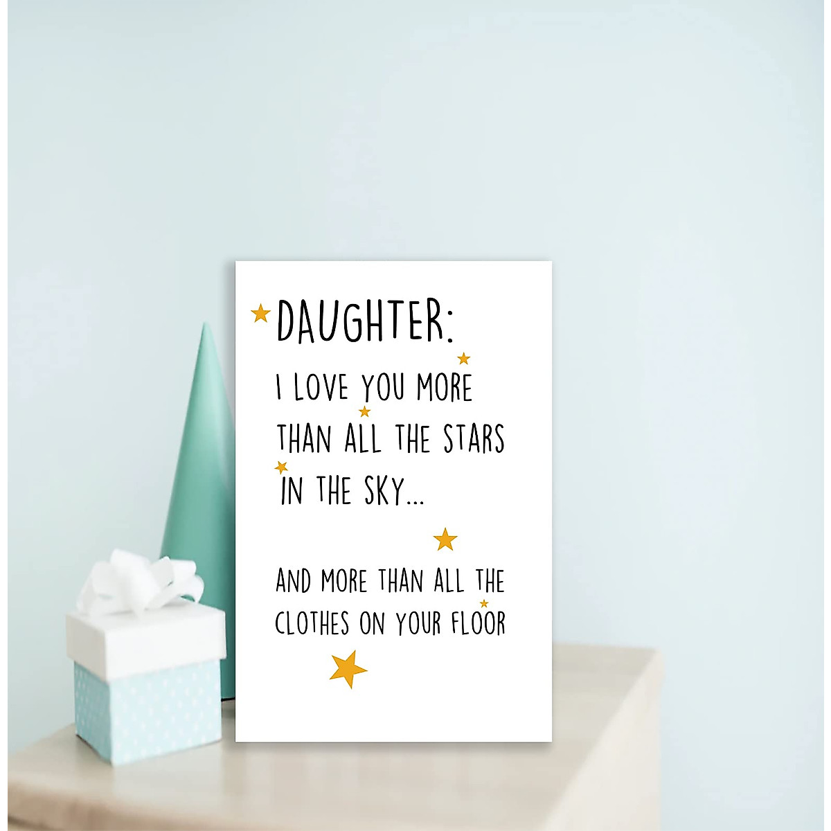 Inspirational Daughter Birthday Card, Humorous Birthday Gifts for Daughter Adult, Motivational Daughter Birthday Card from Mom Dad, I Love You More Than The Stars In The Sky