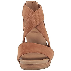 Dr. Scholl's Shoes Women's Barton Band Wedge Sandal, Brown Microfiber, 8.5