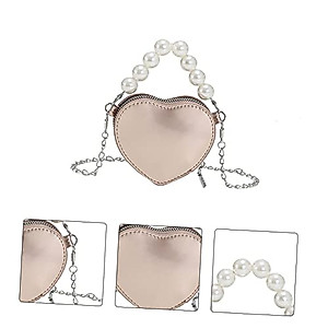 TENDYCOCO 5pcs Fashion Clutch With Wrist Handle Day Mini Strap Bag Gifts Shaped Chain Crossbody Cross Shoulder Small Tote Gift Body for Purse Heart-shaped Women Pearl Evening Girl Handbag