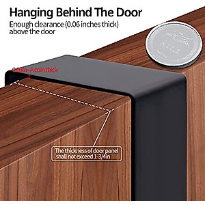 Mdvora 1/2/4 Pack Over Door Hooks, Black/White, Short/Long, Heavy-Duty Over Door Hanger(1pcs Short Black)