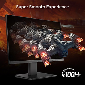 KOORUI 24 Inch Computer Monitor FHD 1920 x 1080p 100HZ, Built-in Speakers, Ultra-Slim Bezels, 75mm VESA Mountable, Tilt Adjustable, HDMI, VGA, Black