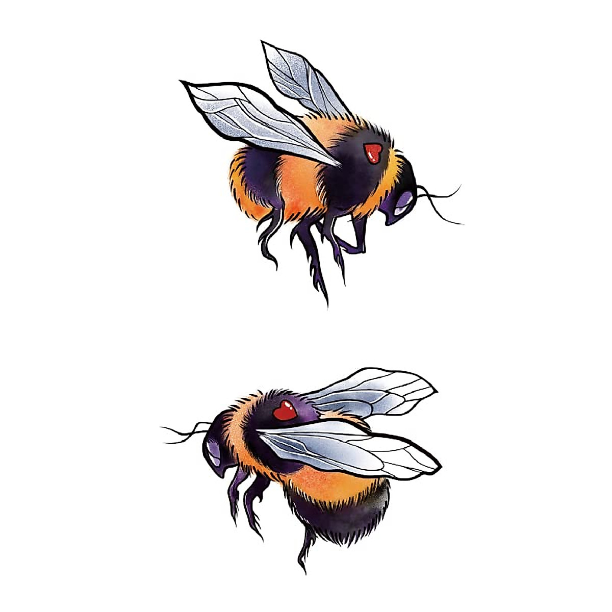 SanerLian Bee Insect Temporary Tattoo Sticker Ladybug Cartoon Fake Cartoon Boys Girls Kids Hand Arm Party Favor Waterproof 10.5X6cm Set of 12 (SF170)