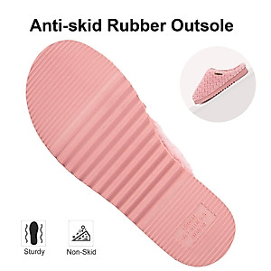 LongBay Women's Slip-On House Slippers Comfy Memory Foam Bedroom Shoes 9-10, Pink