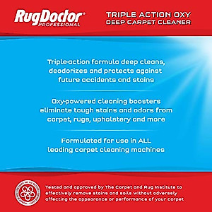 Rug Doctor Triple-Action Oxy Carpet Cleaner Deep Cleans, Deodorizes, and Refreshes Carpet & Upholstery, 96 oz, Daybreak Scent, Professional-Grade, RED