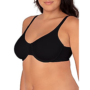 Fruit of the Loom Women's Unlined Underwire Bra-Cotton & Spandex Blend for Natural Shape and Flexibility, Black HUE/Sand/White 86CK, 38C