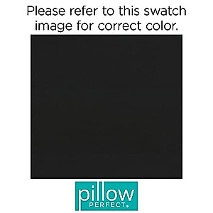 Pillow Perfect Fresco Solid Indoor/Outdoor Wicker Patio Sofa/Swing Cushion, Weather and Fade Resistant, 18" x 45", Black