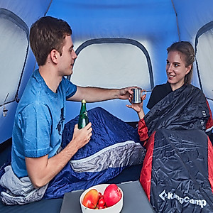 KingCamp Down Sleeping Bag 650 Fill Power Ultralight Compact Portable Sleeping Bags for Adults Cold Weather 3 Season Backpacking Bag for Camping Traveling with Compression Sack, 84''ⅹ29''ⅹ19'', Black