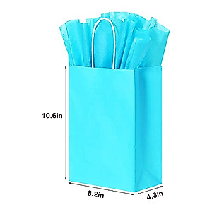 BLEWINDZ 32Pack Gift Bags with 32 Tissue Paper, 8Colors Party Bags with Handles, 10.6" Medium Size Rainbow Goodie Bags for Wedding, Birthday, Party Supplies