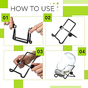 12 Pack Sprouting Stands for Wide and Regular Mouth Mason Jars Canning Jars Holder Stainless Steel Foldable Adjustable Stands for Growing Organic Sprouting