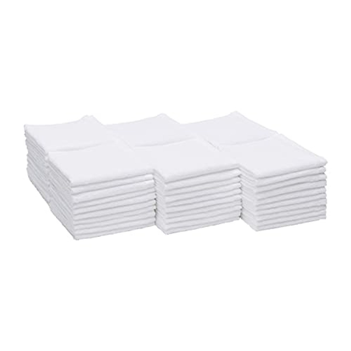 Amazon Basics 100% Cotton Terry Washcloths - White, 60-Pack