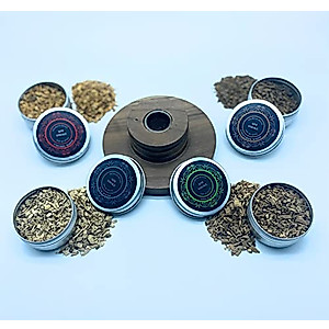 Aim Smoke Large Cocktail Smoker Kit - Chimney style Smoker with four large containers of Apple, Cinnamon, Cherry and Oak wood for Cocktails, Whiskey, & Bourbon., Black