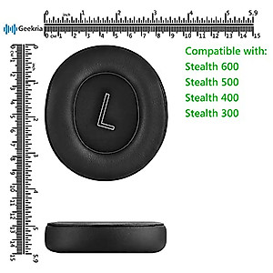 Geekria QuickFit Replacement Ear Pads for Turtle Beach Stealth 600, Stealth 500, Stealth 400, Stealth 300 Headphones Ear Cushions, Headset Earpads, Ear Cups Cover Repair Parts (Black)
