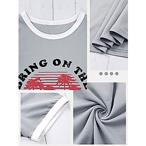 Nlife Bring On The Sunshine Graphic Short Sleeves Tees Blouses for Women Tops Sweaters for Women