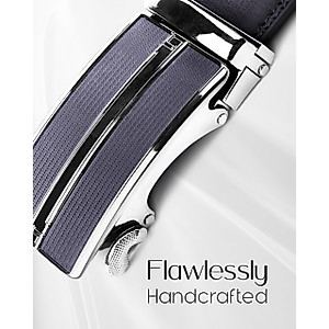 Access Denied Leather Ratchet Belts For Men - Mens Belt With Automatic Sliding Buckle For Suits, Jeans And Uniform - Designed In The USA - Gifts For Men