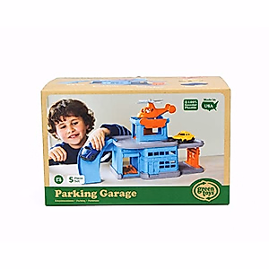 Green Toys Parking Garage - 5 Piece Pretend Play, Motor Skills, Language & Communication Kids Role Play Toy Playset. No BPA, phthalates, PVC. Dishwasher Safe, Recycled Plastic, Made in USA.