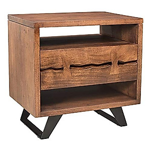 Moe's Home Collection Madagascar Acacia Wood Nightstand, Natural, 21.5"" h x 21.5"" w x 16"" d
