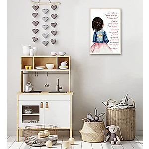 Canpllesy Positive Quotes Wall Art Girls Room Decor African American Girl Wall Art Decor Motivational Black Girl Posters Positive Affirmations Encouragement Gifts for Girls Daughter Gifts UNFRAMED