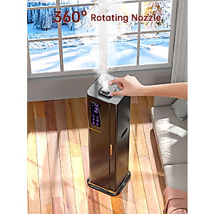 2.64Gal Humidifiers for Bedroom Large Room, Warm and Cool Mist up to 500ft², Top Fill Diffuser Ambient Light, 3 Mist Modes, 24H Timer,35dB Quiet Humidifier for Home Office Plant