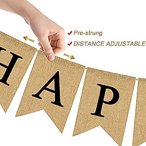 Jute Burlap Happy Retirement Banner Retirement Party Bunting Garland Decoration Supply