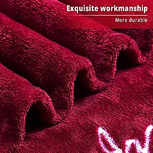 LONGTM Mom Blanket, Mom Gifts, Mom Birthday Gift, Valentine's Day Gift, from Daughter or Son, Warm Soft Throw Blanket 65” x 50” (Red)