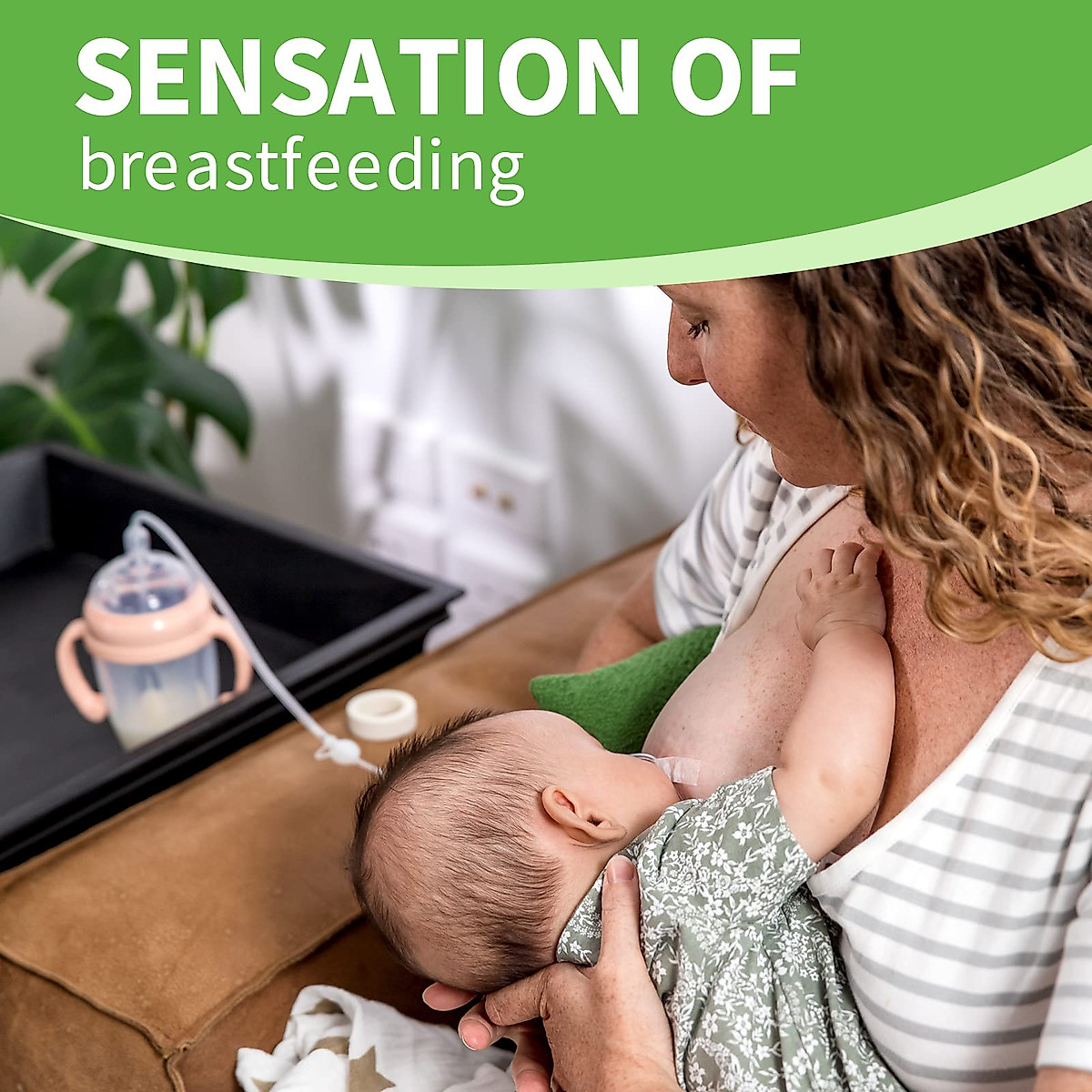 Haakaa Gen.3 Silicone Supplemental Nursing System Baby Nutrition Feeding Bottle Combo -0m+ Baby,Breastfeeding Essential -BPA Free - Grey