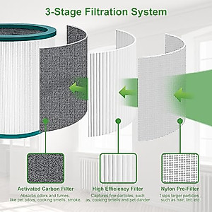 NXBHG TP01 TP02 Replacement Filter 2 Pack Compatible with Dyson Pure Cool Link TP01, TP02, TP03, BP01, AM11 Tower, NXBHG 360° True Filter, Compare to Part # 968126-03