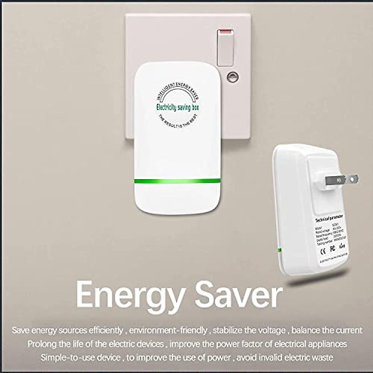Power Saver Pro Power Saver Save Power, Smart Electricity Saving Box Electric US Plug for Household Office Market Device, High-Efficiency Smart Plug 90V-250V Pro Power Save Device (2 pcs)
