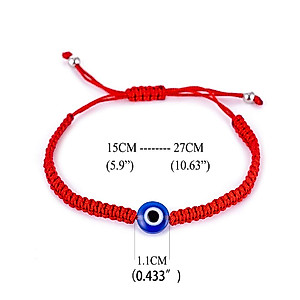kelistom Handmade String Evil Eye Bracelet for Women Men Black Red Thread Adjustable Bracelets Minimalist Jewelry