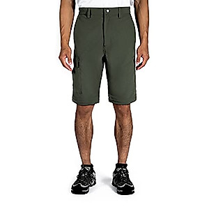 Wespornow Men's-Convertible-Hiking-Pants Quick Dry Lightweight Zip Off Breathable Cargo Pants for Outdoor, Fishing, Safari (Army Green, Large)