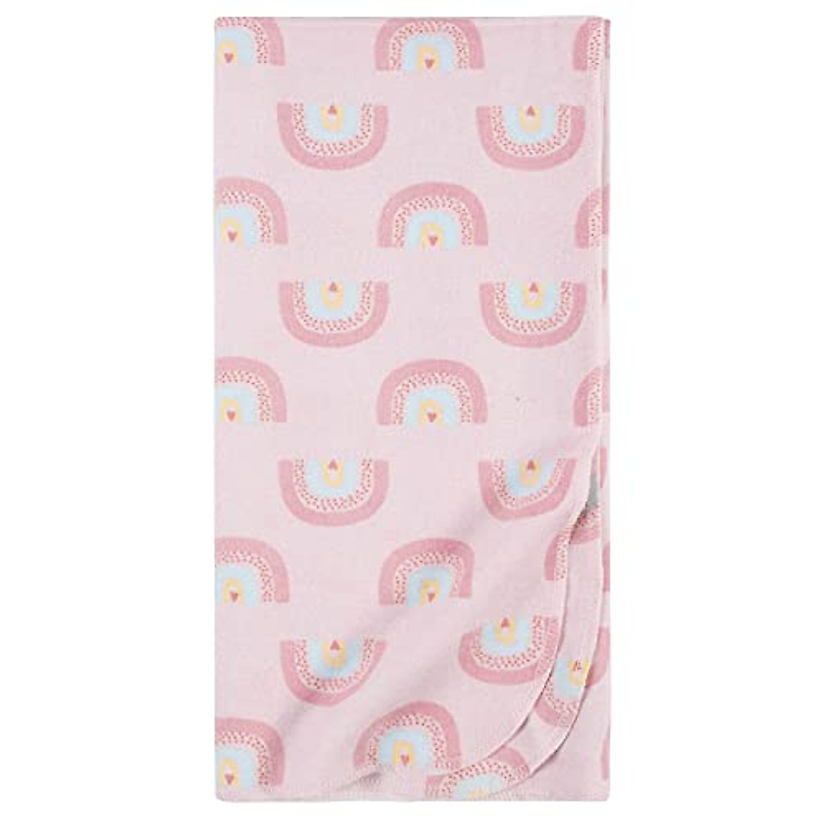 Gerber Girls Newborn Infant Baby Toddler Nursery 100% Cotton Flannel Receiving Swaddle Blanket, Rainbows Pink, Pack of 5