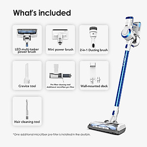 Tineco A10 Hero Cordless Stick/Handheld Vacuum Cleaner with Wall Mount, Super Lightweight with Powerful Suction for Carpet, Hard Floor & Pet - Space Blue