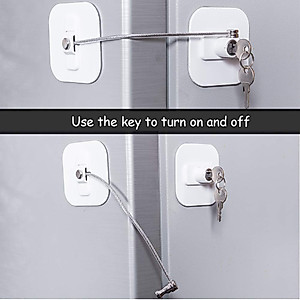 Fridge Lock,Refrigerator Locks,Freezer Lock with Key for Child Safety,Locks to Lock Fridge and Cabinets (White Fridge Lock-1Pack)