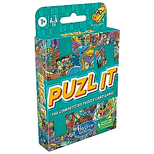Hasbro Gaming Puzl It Game, Competitive Puzzle Card Game for Ages 7 and Up, Kids Game, Family Game for 2 to 6 Players, Pizza Party Theme, Puzzle Games