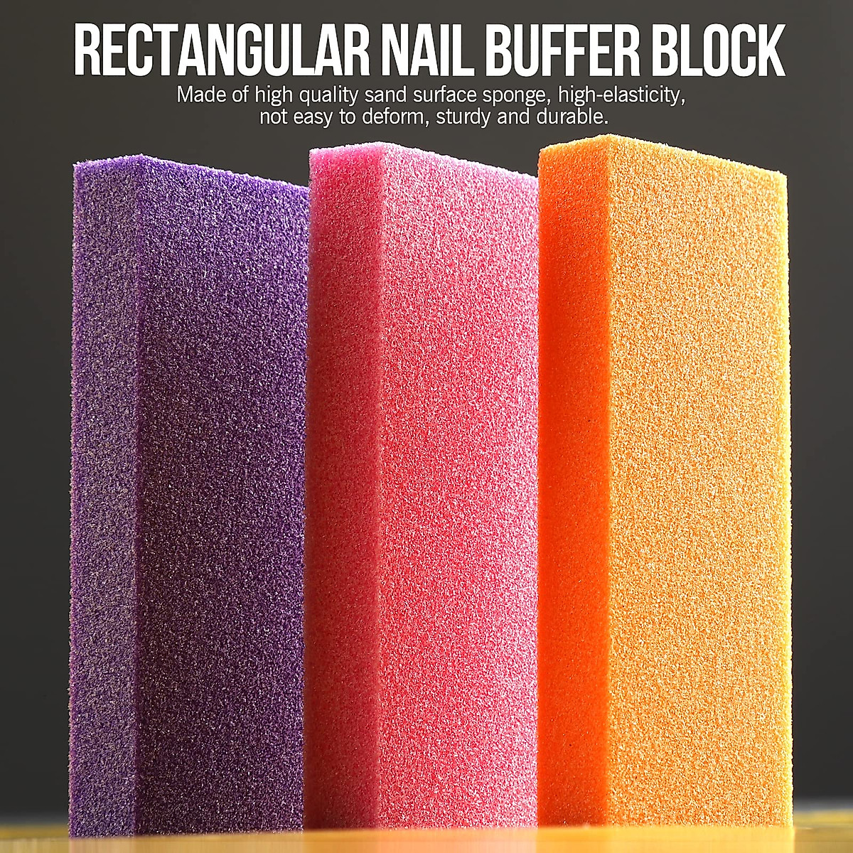 FANDAMEI Nail Buffers and Files, Nail Tools kit with 3PCS Rectangular Nail Buffer Block, 3PCS 100/180 Nail Files and 1PCS 1000/4000 Nail Buffer. Professional Nail Buffer File Kit for Nail Care