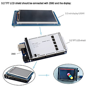 DIYmalls 3.2 inch TFT LCD Shield Touch Screen Expansion Board for Mega2560 3.2 inch Display ILI9341