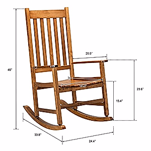Patio Rocker Chair，Patio Rocking Chair, Stable Durable Smooth Rocking, Comfortable Rocker Rocking Accent Chair,Armchair Comfy Side Chair for Living Room Bedroom Offices 24.4" L x 33.8" W x 46" H