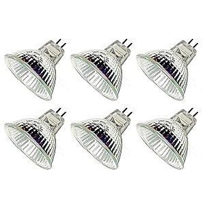 CTKcom 10Watt 12Volt MR16 Halogen Light Bulbs,MR16 Halogen Lamp Bi Pin Wide Beam High Lumens 2000Hr Life, Precision Halogen Reflector Fiber Optic Light Bulb (6 Pack)