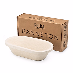 Bulka Oval Banneton Bread Proofing Basket Brotform Spruce Wood Pulp Small Oval 500g - Plane Non-Stick Batard Dough Proving Bowl Boule Container Bread Making Sourdough Artisan Loaves, Made in Germany.