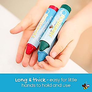 Honeysticks Bath Crayons for Toddlers & Kids - Handmade from Natural Beeswax for Non Toxic Bathtub Fun - Fragrance Free, Non-Irritating Bath Toys - Bright Colors and Easy to Hold - Washable - 7 Pack