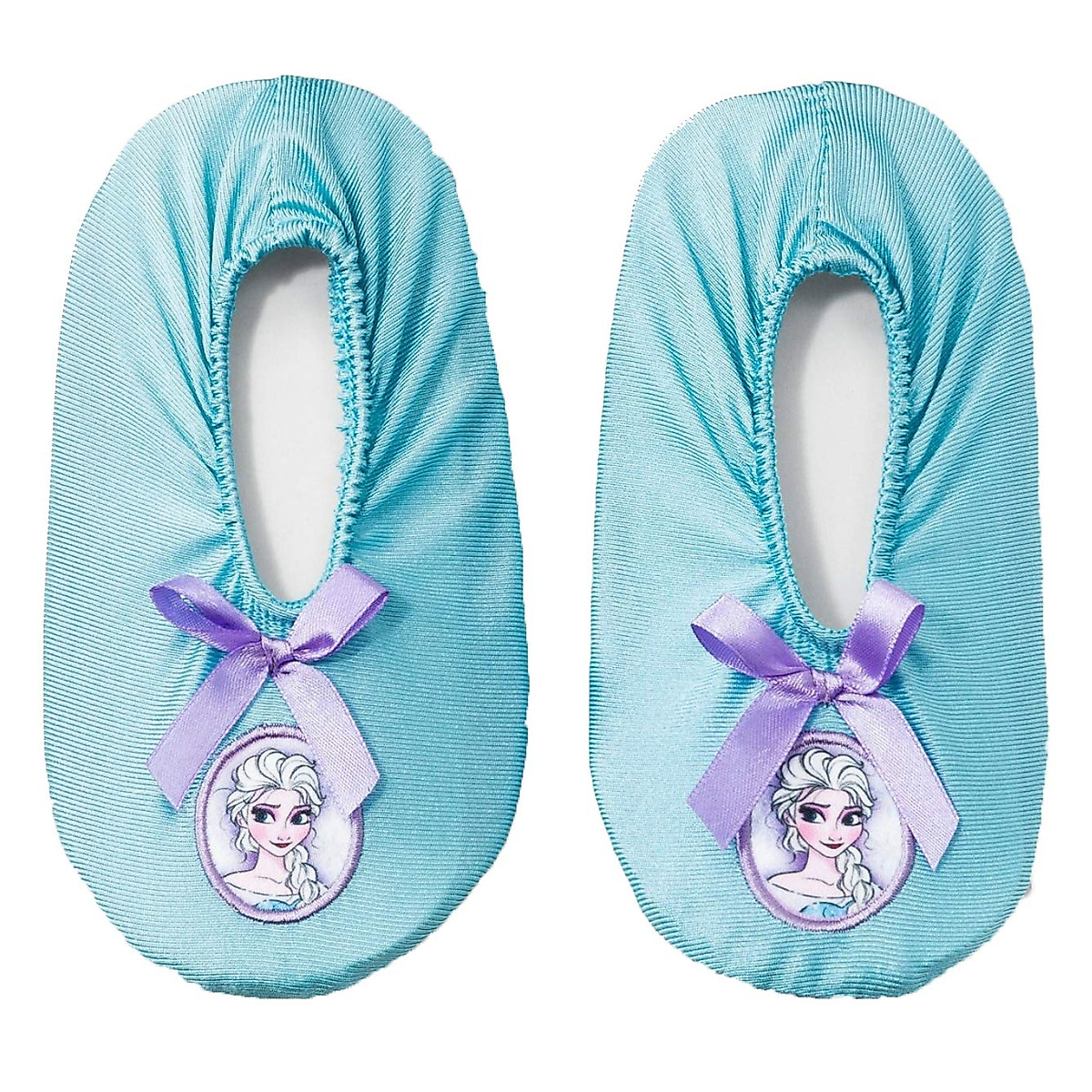 Disney Collection Toddler Girls Movie Frozen Anna & Elsa Slippers - (Blue Elsa, 3T-4T)