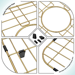 Lonsince Gold Sink Protector,24 15/16" X 13 1/8" Kitchen Sink Grid Gold,Stainless Steel Sink Protector,Sink Bottom Grid,Sink Grate