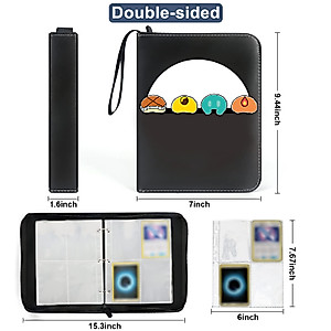 400 Cards 4-Pocket Soccer Card Binder for Cards, Zatozkar Cards Holders Album for TCG Holders with 50 Removable Sleeves Hold Cute Back Design for Trading Cards Happy New Year Gifts