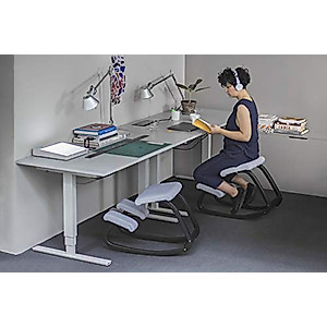 Varier Variable Balans The Original Ergonomic Kneeling Chair for Home Office (Black Revive Fabric with Natural Ash Base)