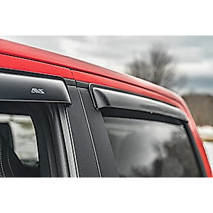 Auto Ventshade 94528 Original Ventvisor Side Window Deflector Dark Smoke, 4-Piece Set for 2014-2018 Silverado/Sierra 1500, 2015-2018 Silverado/Sierra 2500HD & 3500HD with Extended Cab