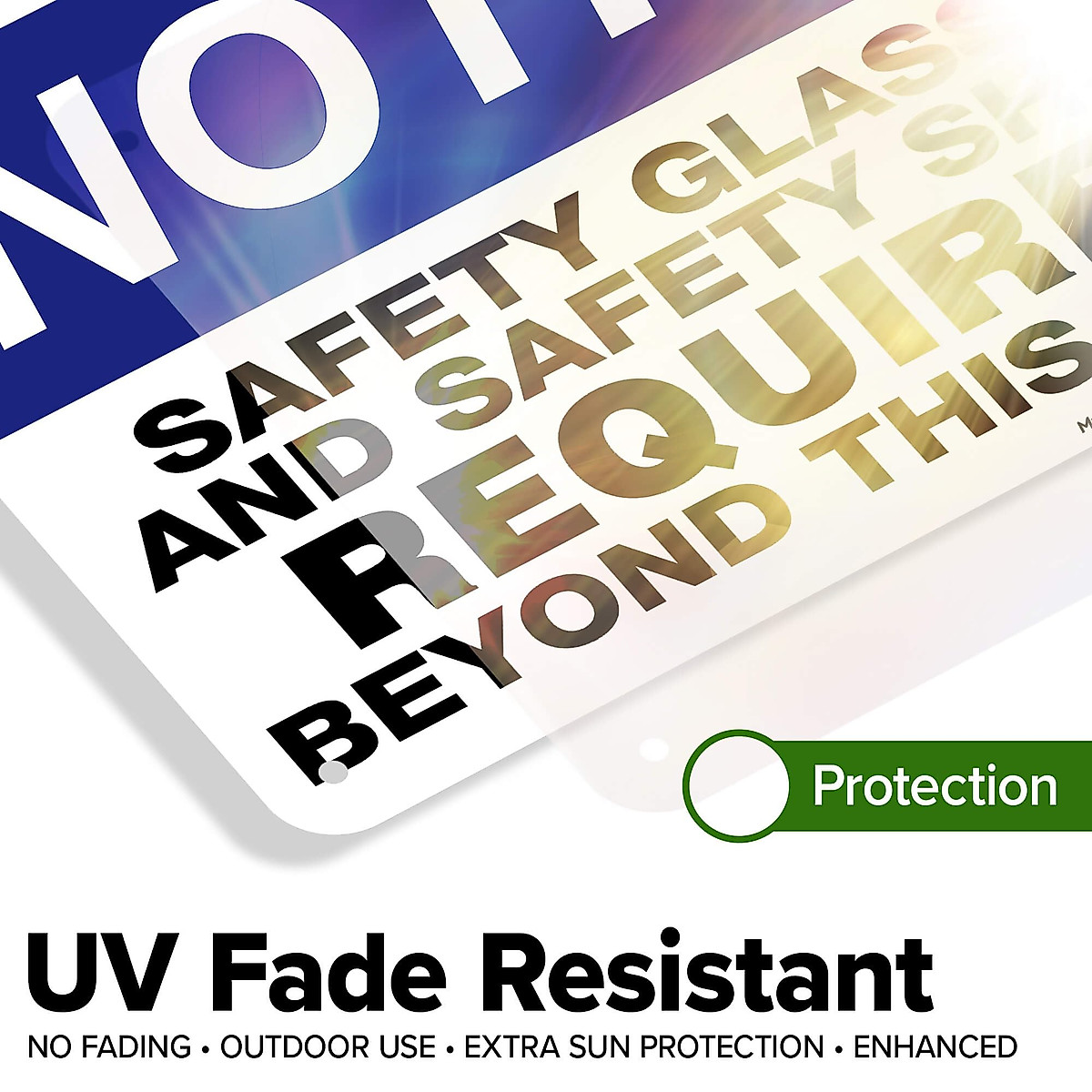 Safety Glasses and Safety Shoes Required Beyond This Point Sign, 7" x 10" 0.40 Aluminum, Fade Resistance, Indoor/Outdoor Use, USA MADE By My Sign Center