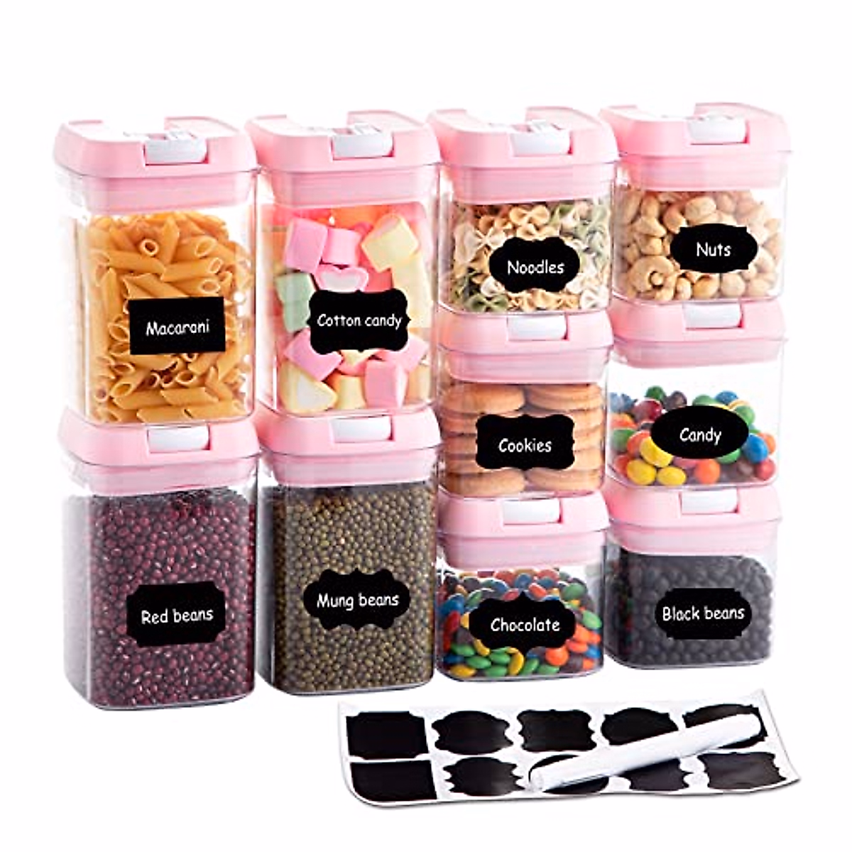 BBG Airtight Food Storage Container with Easy Lock Lids, Pink Plastic Egg Holder, Egg Storage Container for Refrigerator