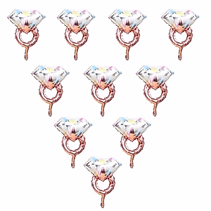 10Pcs Mini Diamond Ring Foil Balloons Inflatable Wedding and Engagement Anniversary Party Decoration