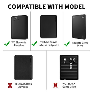 YINKE External Hard Drives HDD Carrying Case for Seagate/WD Elements/Toshiba Canvio Basics/WD My Passport, Portable Travel Case Protective Cover Storage Bag