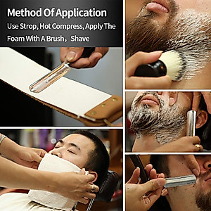 Straight Razor Shaving Kit Gold Dollar Acrylic Handle Retro Shaving For Men & Barber Shaving Ready Without Stabilizer